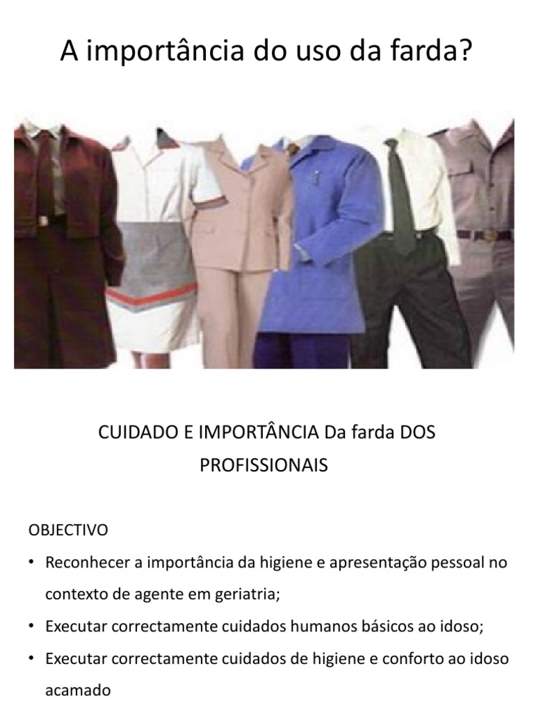 A Importância Do Uso Da Farda | PDF | Roupas | Higiene