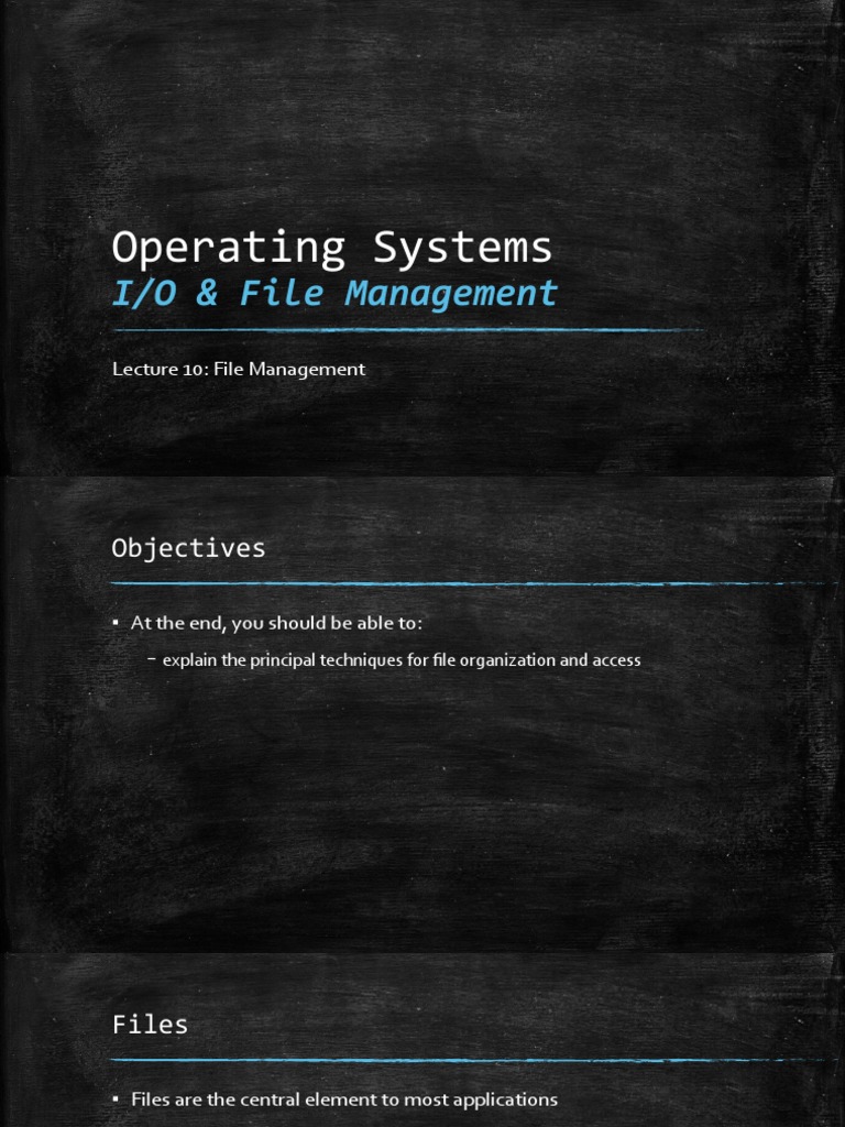 File Management OS Lecture 10 | PDF | Computer File | File System