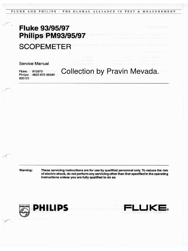 Fluke 93, 95, 97 (Philips PM93, PM95, PM97) Scopemeter | PDF