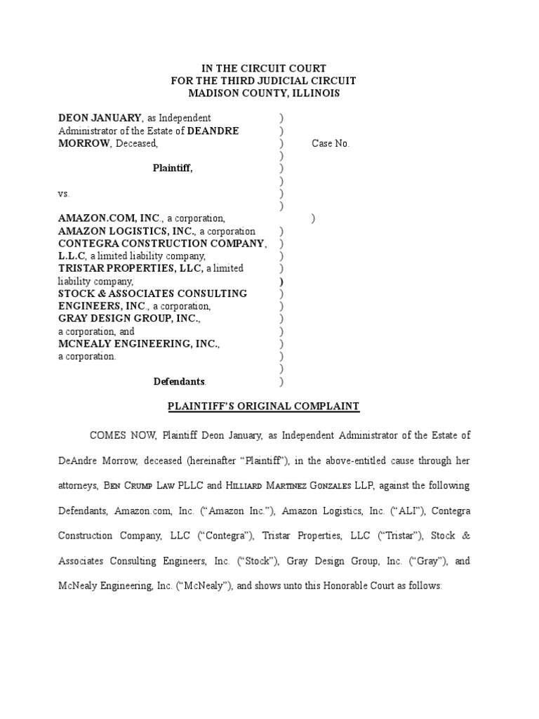 Amazon Warehouse Complaint WD FINAL | PDF | Negligence | Amount In ...