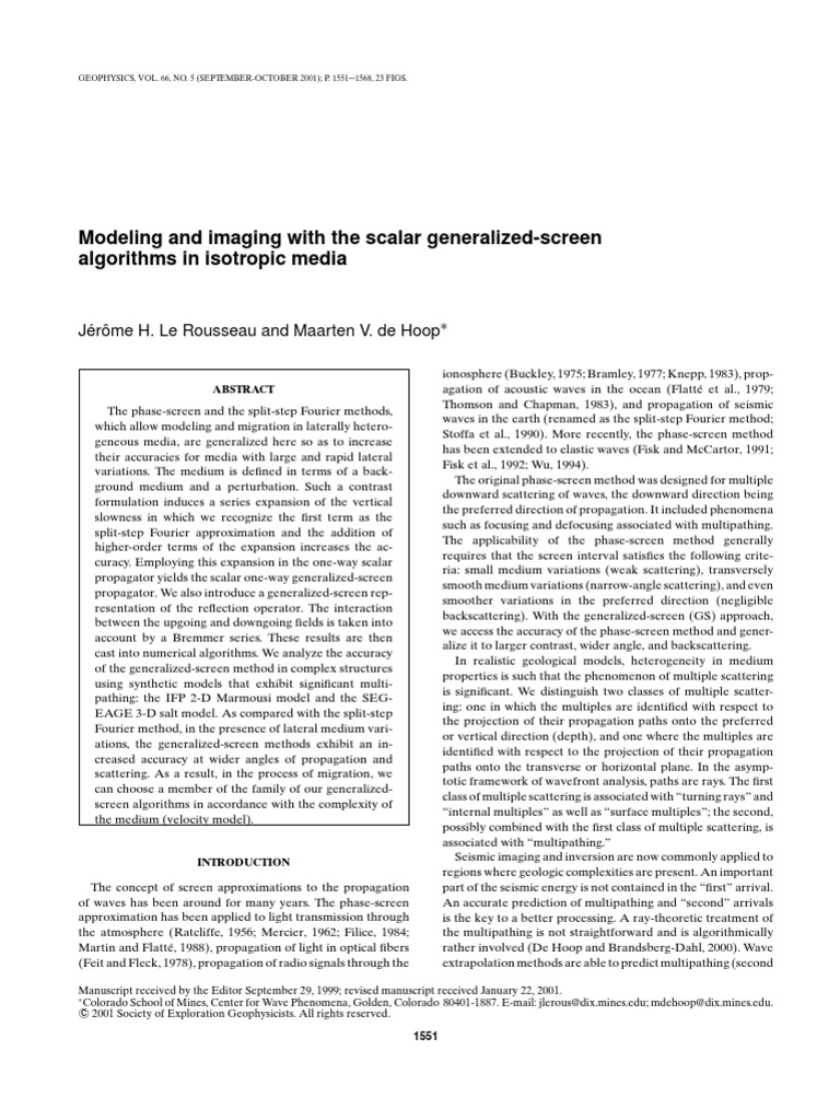 Modeling and Imaging With The Scalar Generalized-Screen Algorithms in ...