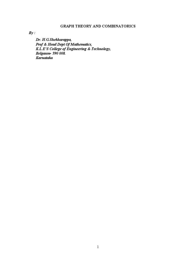 Graph Theory And Combinatorics Notes Pdf Visual Cortex Vertex Graph Theory