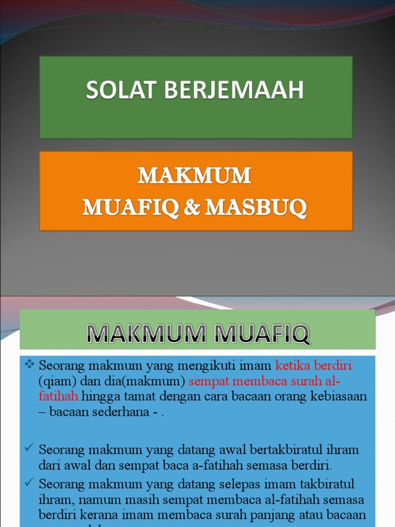 Muafiq & Masbuq | PDF
