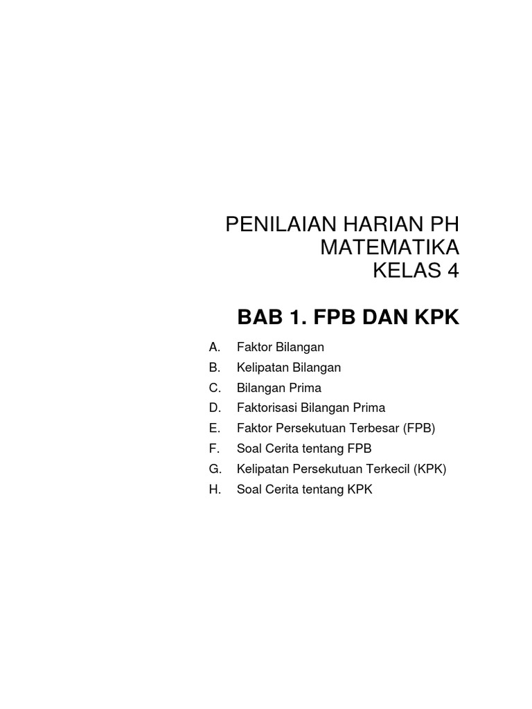 PH MTK k4 Bab 1 | PDF