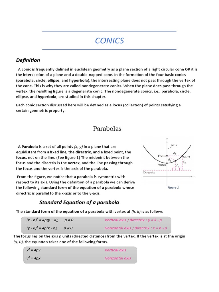 Conics: Parabolas | PDF | Ellipse | Euclidean Plane Geometry