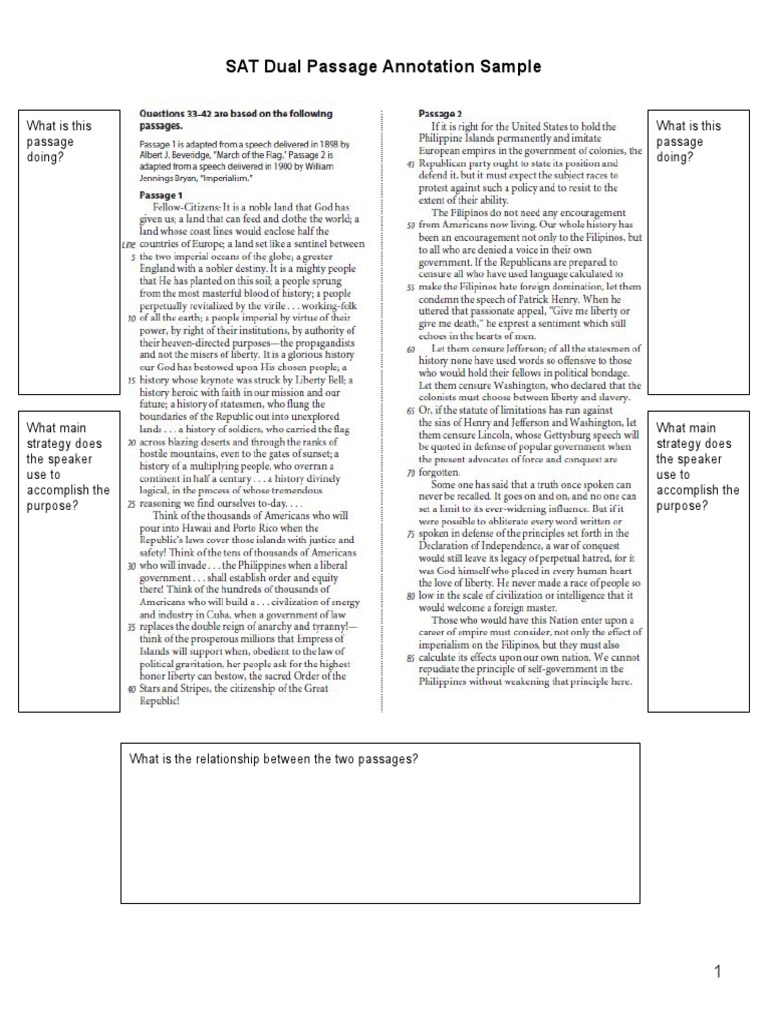 Sat Dual Passage Annotation | PDF