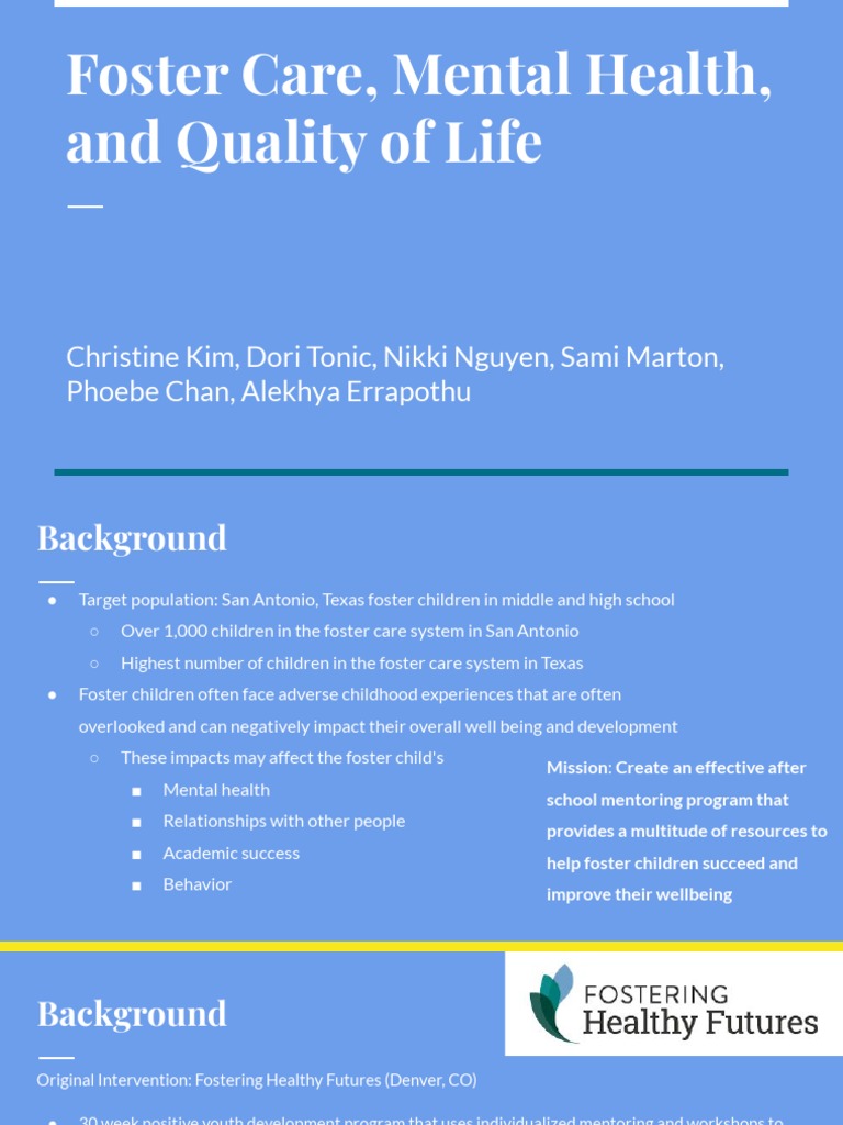 Foster Care Mental Health and Quality of Life | PDF | Foster Care ...