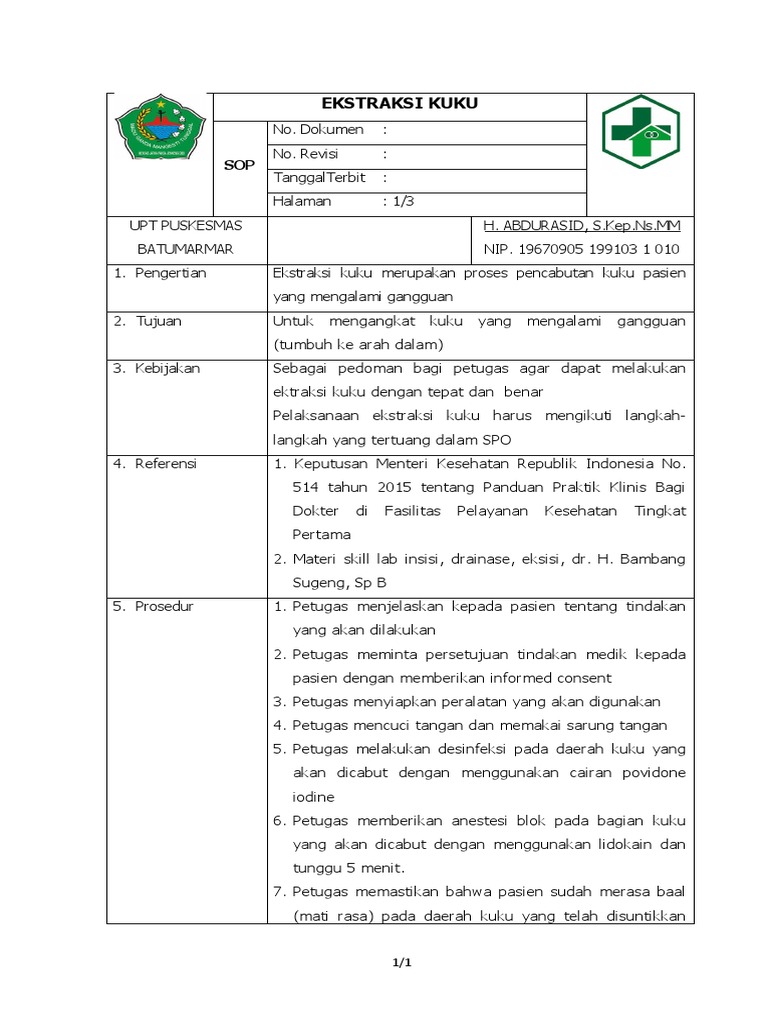 Ekstraksi Kuku | PDF