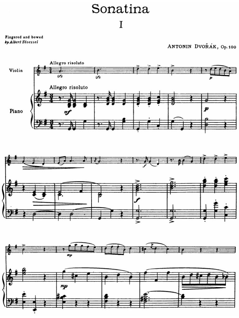 Dvorak Sonatina Score | PDF