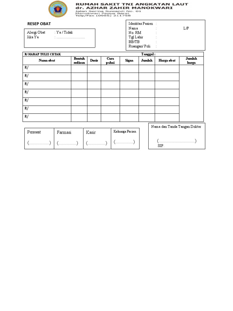 Resep Obat: Format dan Contoh | PDF