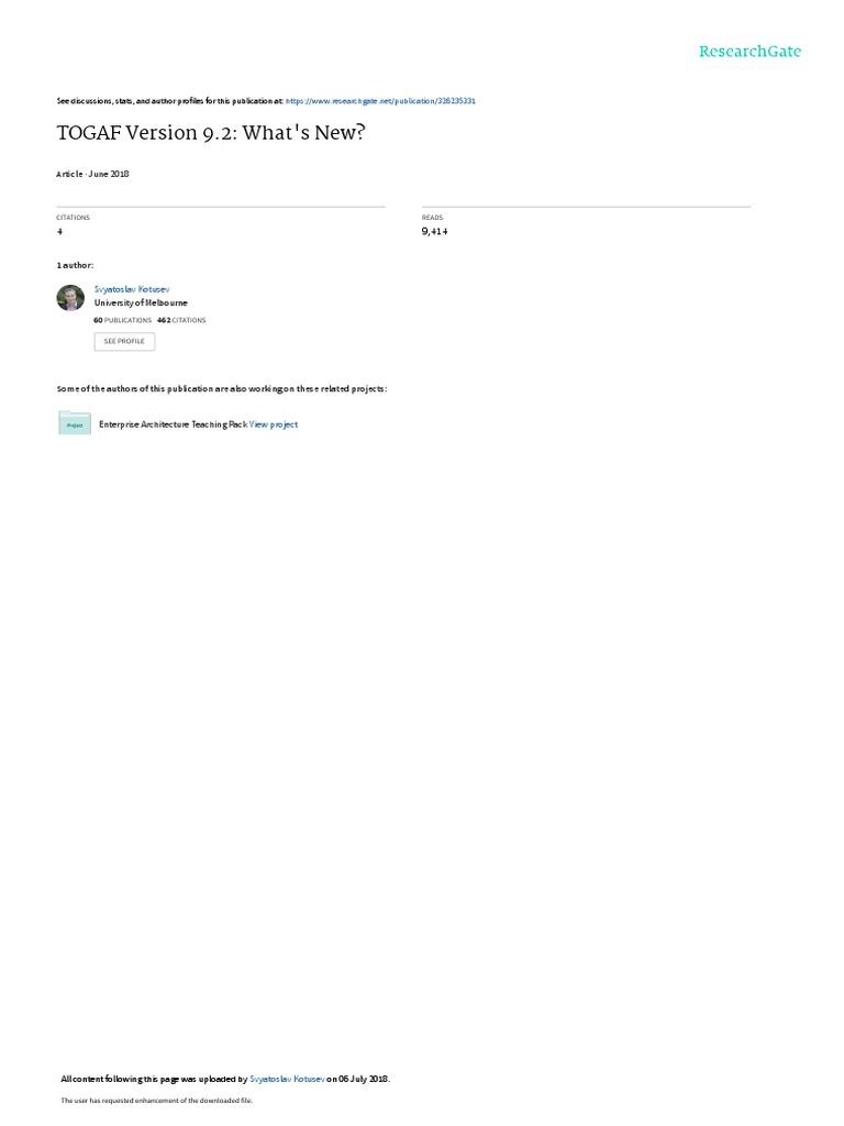 TOGAFVersion9 2-WhatsNew | PDF