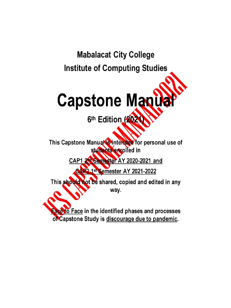 Capstone Manual 2020 2021 6th Edition | PDF