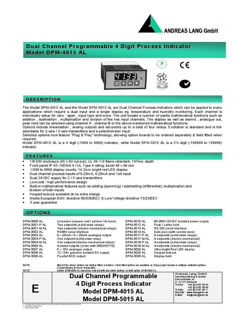 DPM-4015-5015 AL - PROSPECT - Dual Channel Programmable 4 | PDF | Power ...