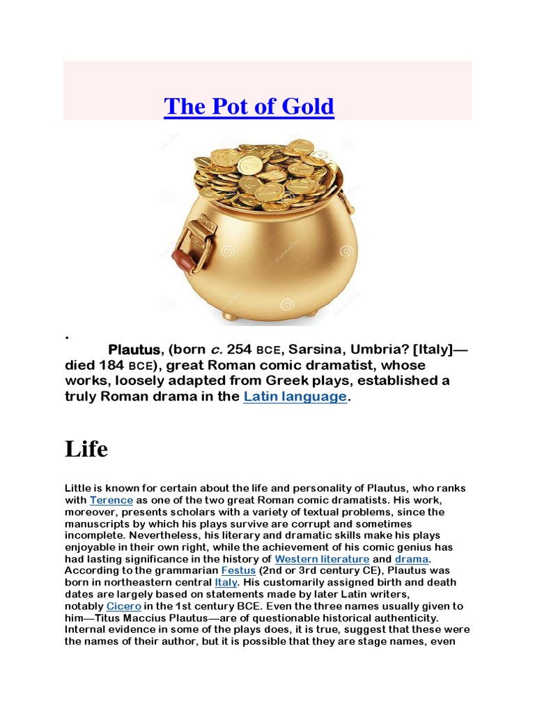 The Pot of Gold | PDF | Play (Theatre) | Comedy