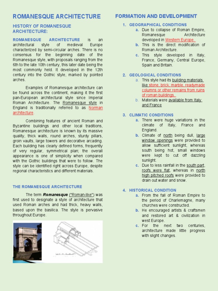Romanesque Architecture Pdf Vault Architecture Architectural Design