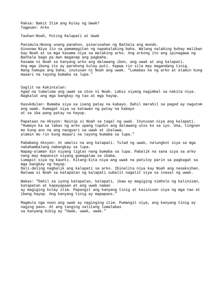 Bakit Itim Ang Uwak | PDF Bakit Itim Ang Uwak | PDF