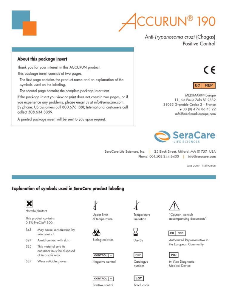 ACCURUN 190 Anti-Trypanosoma Cruzi (Chagas) Positive Control | PDF ...