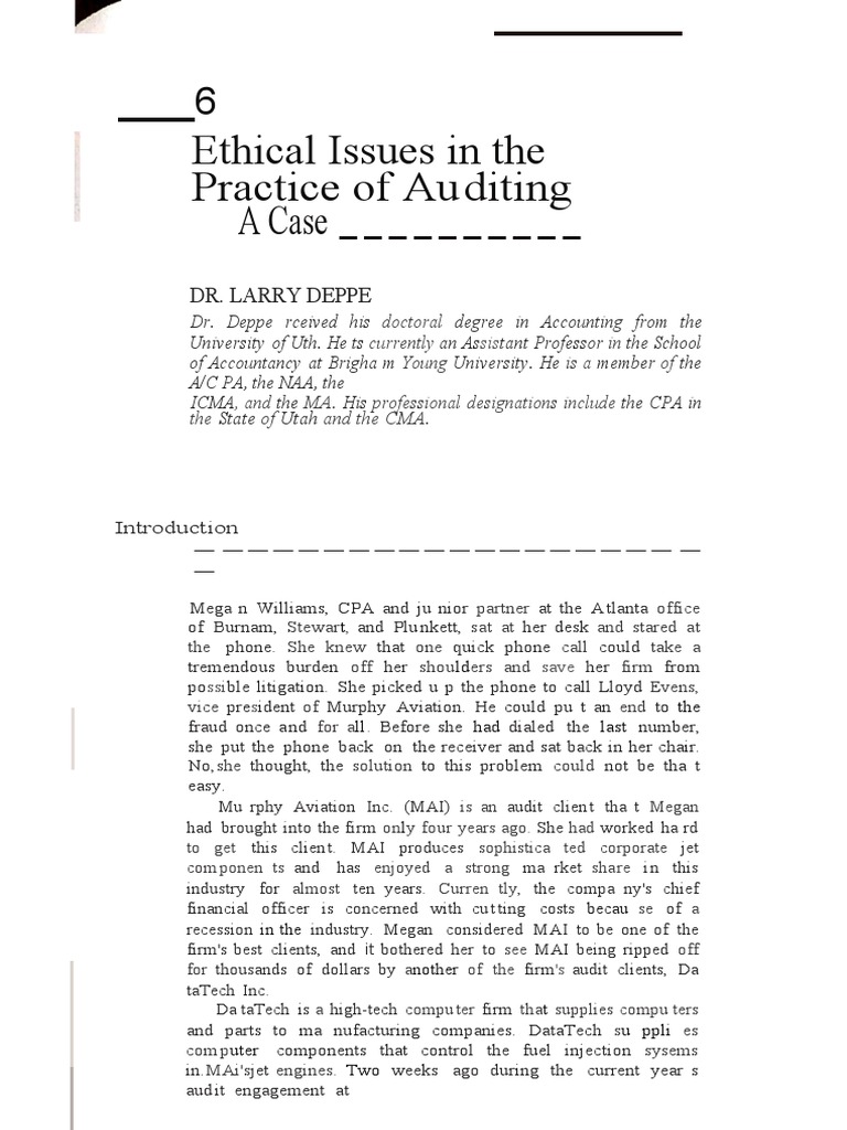 Ethical Issues in The Practice of Auditing Chapter 6 - Page-0001 (8 ...