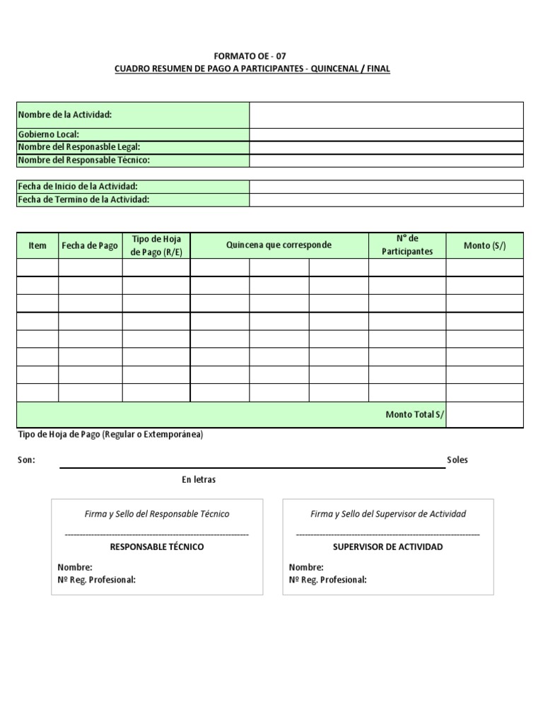 Formato Oe - 07 | PDF
