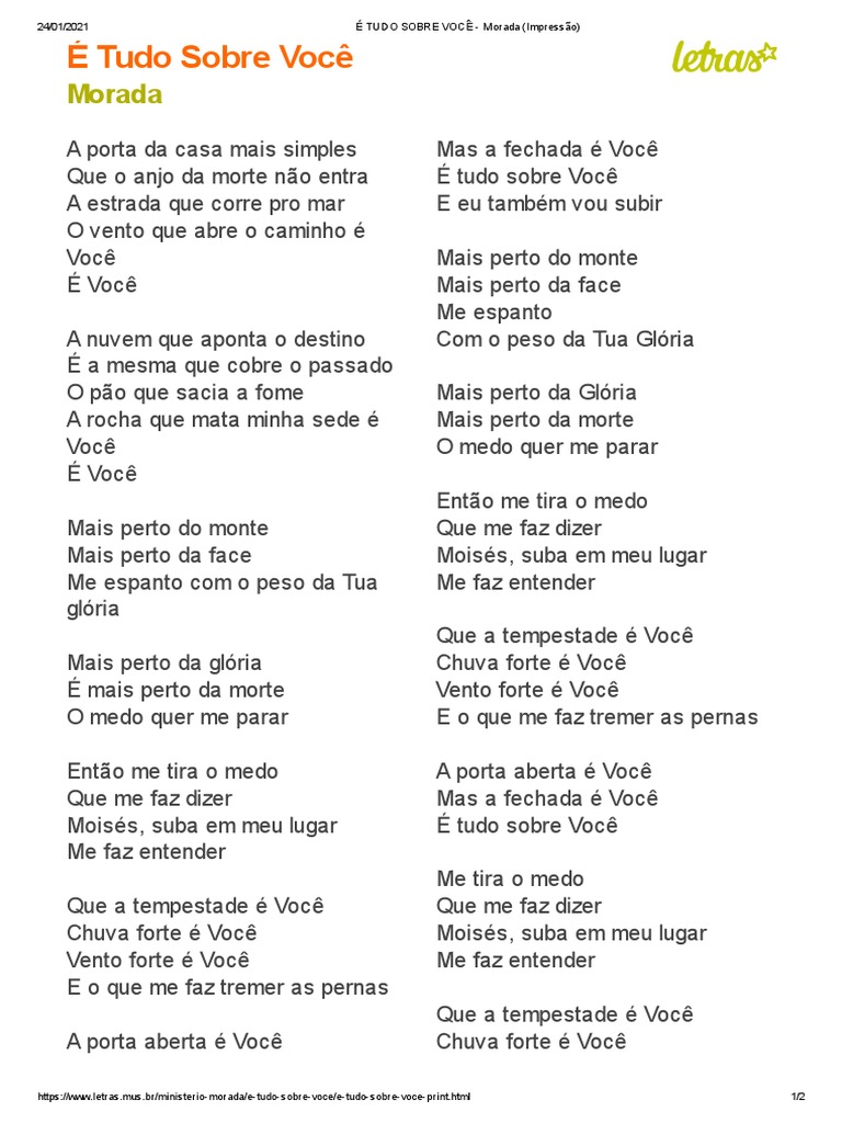 É TUDO SOBRE VOCÊ - Morada (Impressão) | PDF | Temporadas de ciclone ...