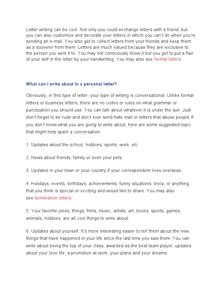 Letter Writing Script | PDF | Communication | Linguistics