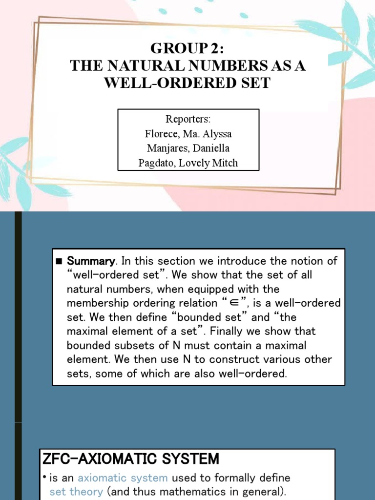 Natural Numbers As A Well-Ordered Set | PDF | Set (Mathematics ...