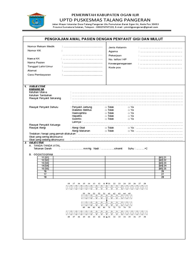 Formulir Kajian Awal Gigi Dan Mulut | PDF