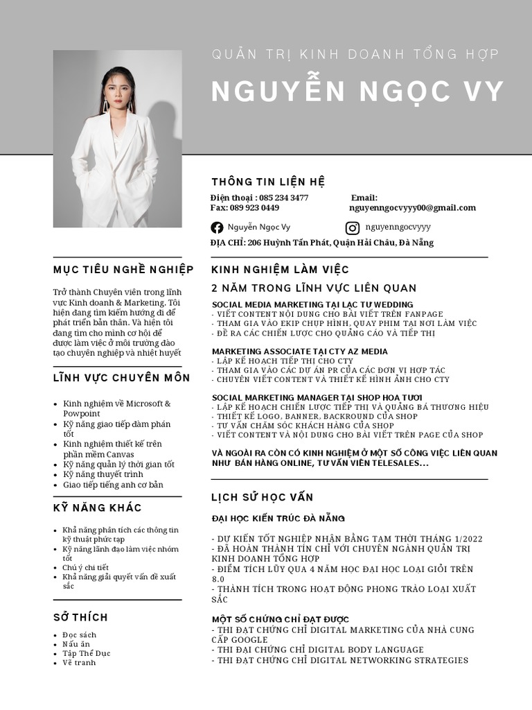 CV Nguyen Ngoc Vy | PDF