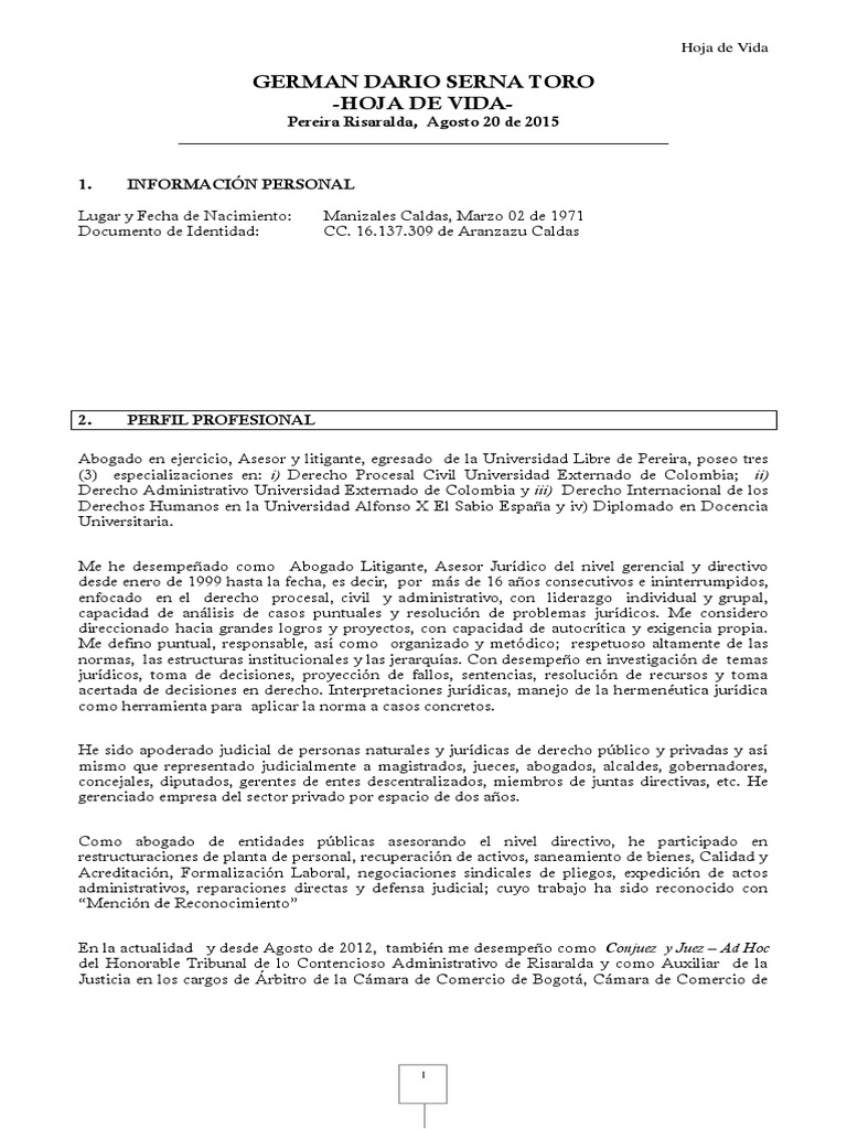 German Dario Serna Toro | PDF | Colombia | Universidad