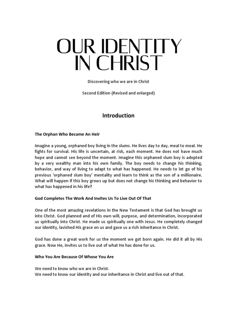 Understanding Your Identity in Christ | PDF | Jesus | Paul The Apostle