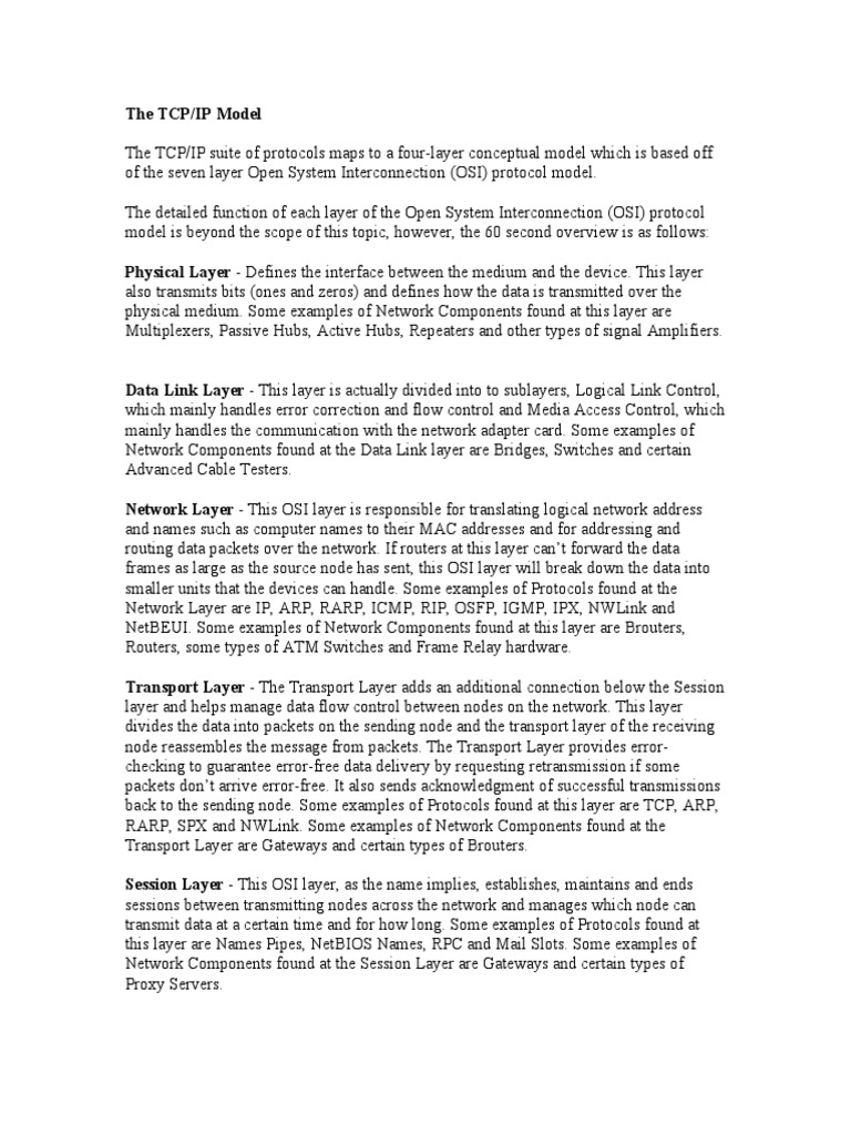 TCP IP Model | PDF | Ip Address | Osi Model