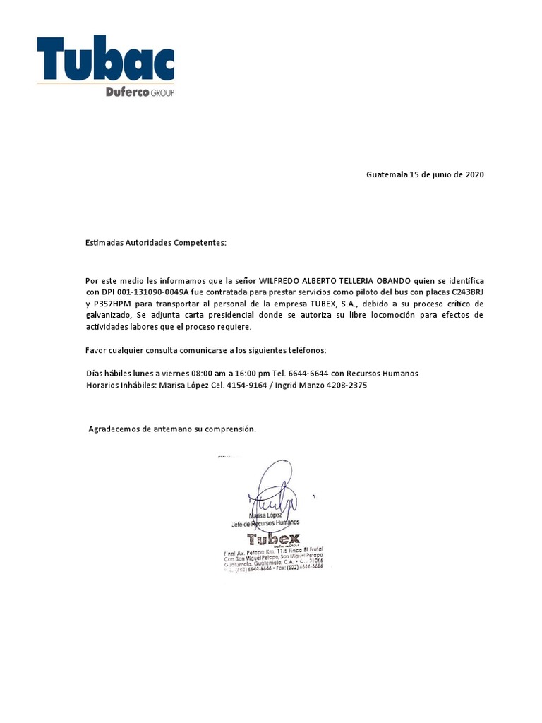 Carta de Toque de Queda | PDF