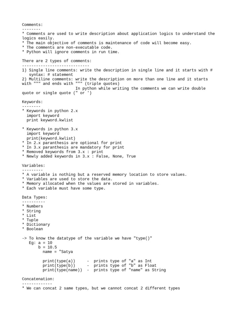 Python Learning Pdf String Computer Science Variable Computer Science