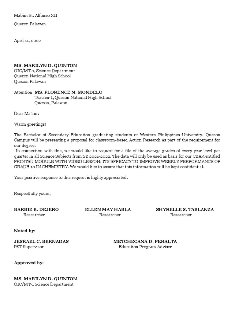 Request Letter | PDF