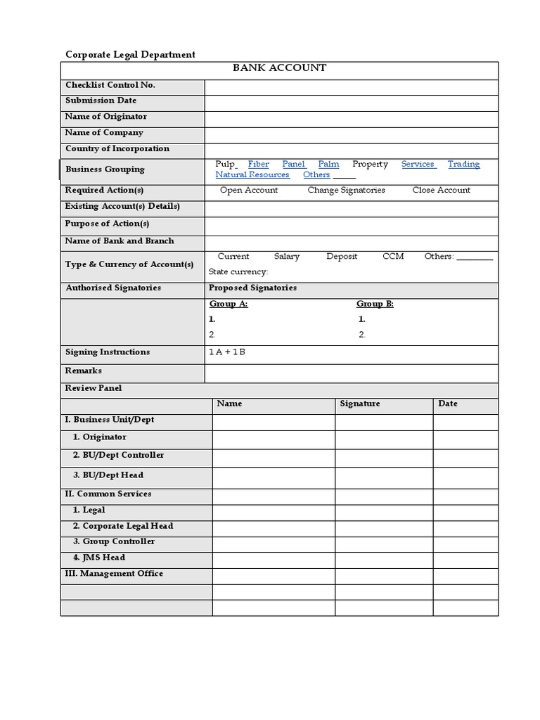 Checklist of Bank Account Opening | PDF
