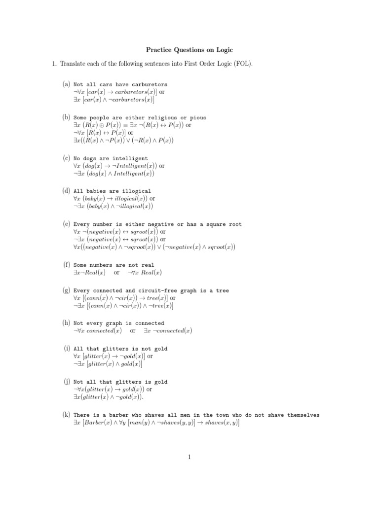 Practice Questions Logic | PDF | Argument | Metalogic