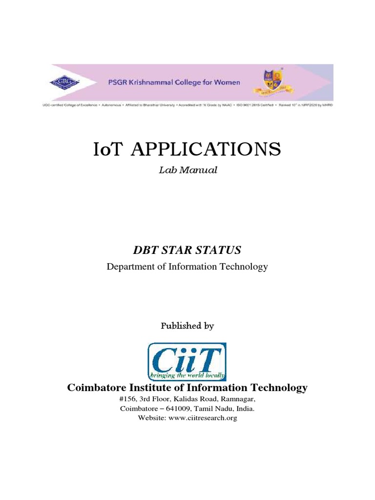 IoT Applications Lab Manual IT | PDF | Arduino | Internet Of Things