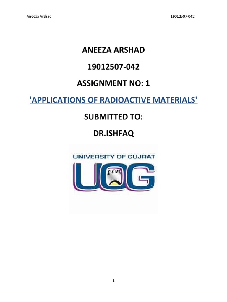 Applications of Radioactive Materials | PDF | Medical Imaging | Soil