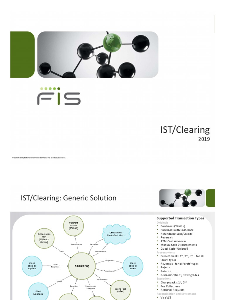 IST/Clearing: © 2019 Fidelity National Information Services, Inc. and ...