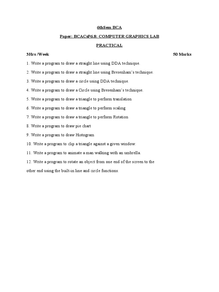 CG Lab Manual | PDF | Geometry | Graphic Design