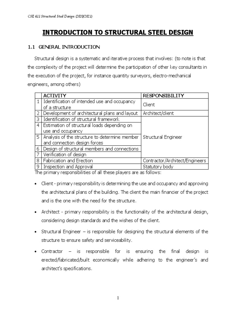 Lecture1 CSE 411 | PDF | Beam (Structure) | Buckling