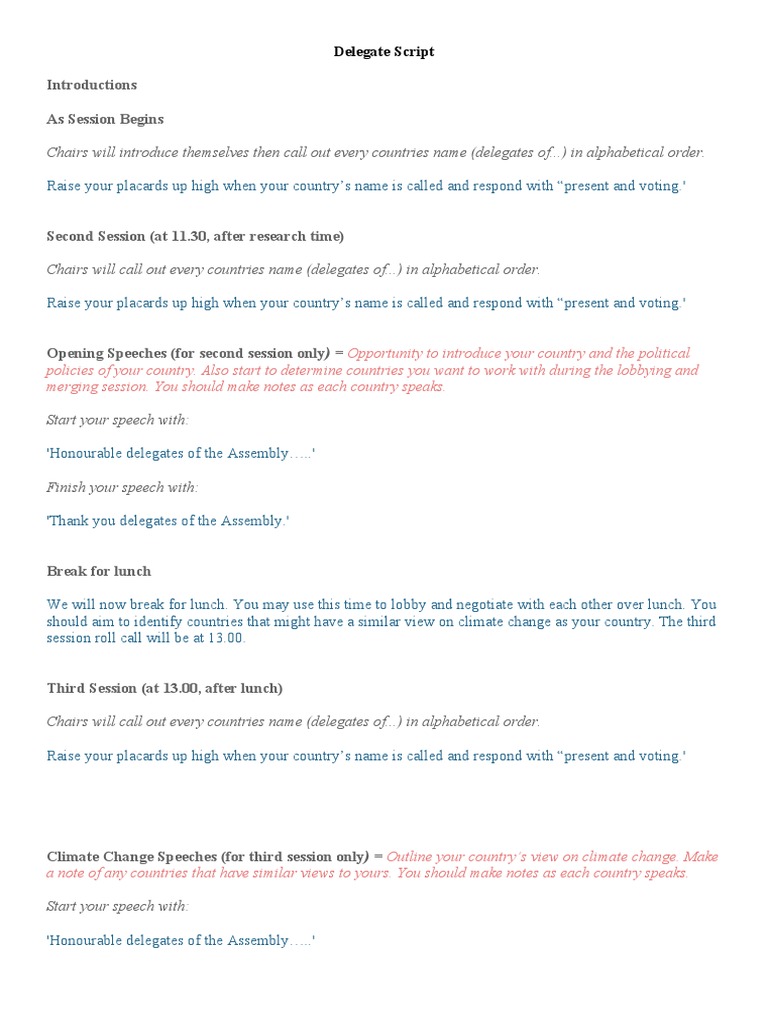 Model UN Delegate Guide | PDF | United Nations | International Relations