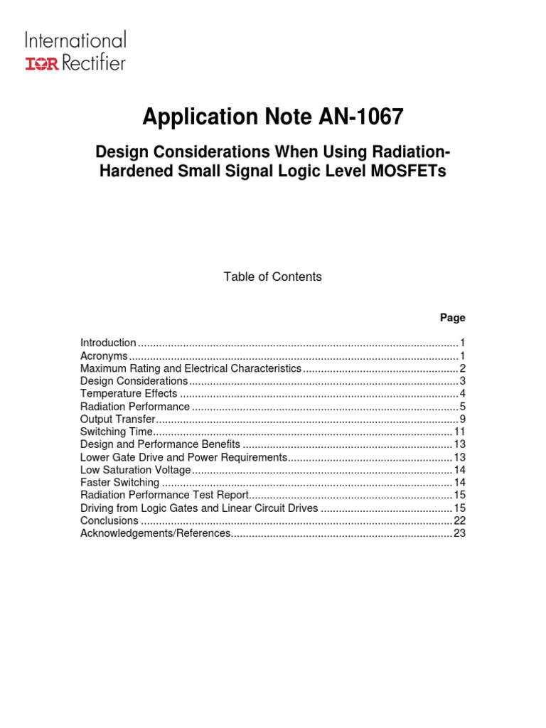 Design Considerations When Using Radiation-Hardened Small Signal Logic ...