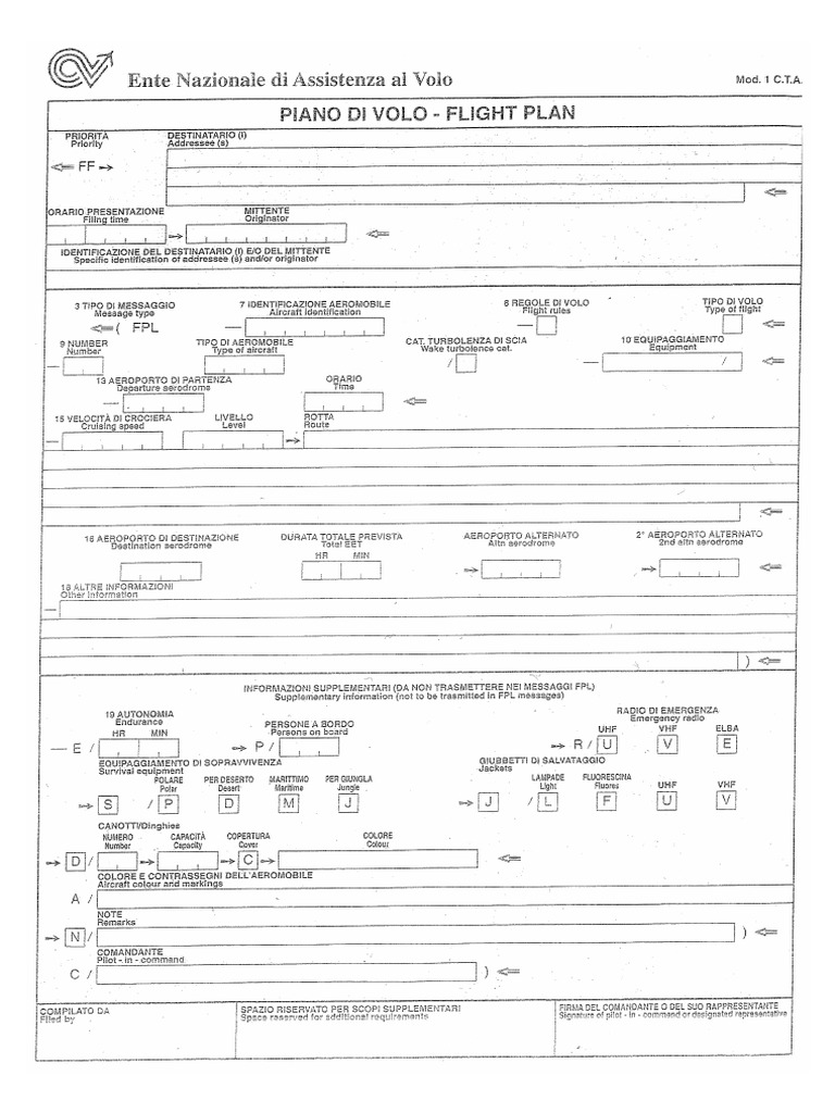 Blank Flight Plan | PDF