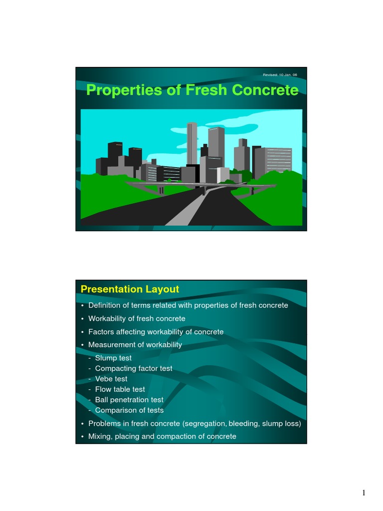 Properties of Fresh Concrete Properties of Fresh Concrete: Presentation ...