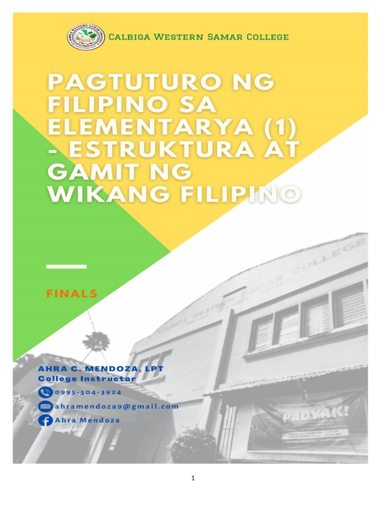 Finals Pagtuturo NG Filipino Sa Elementarya | PDF