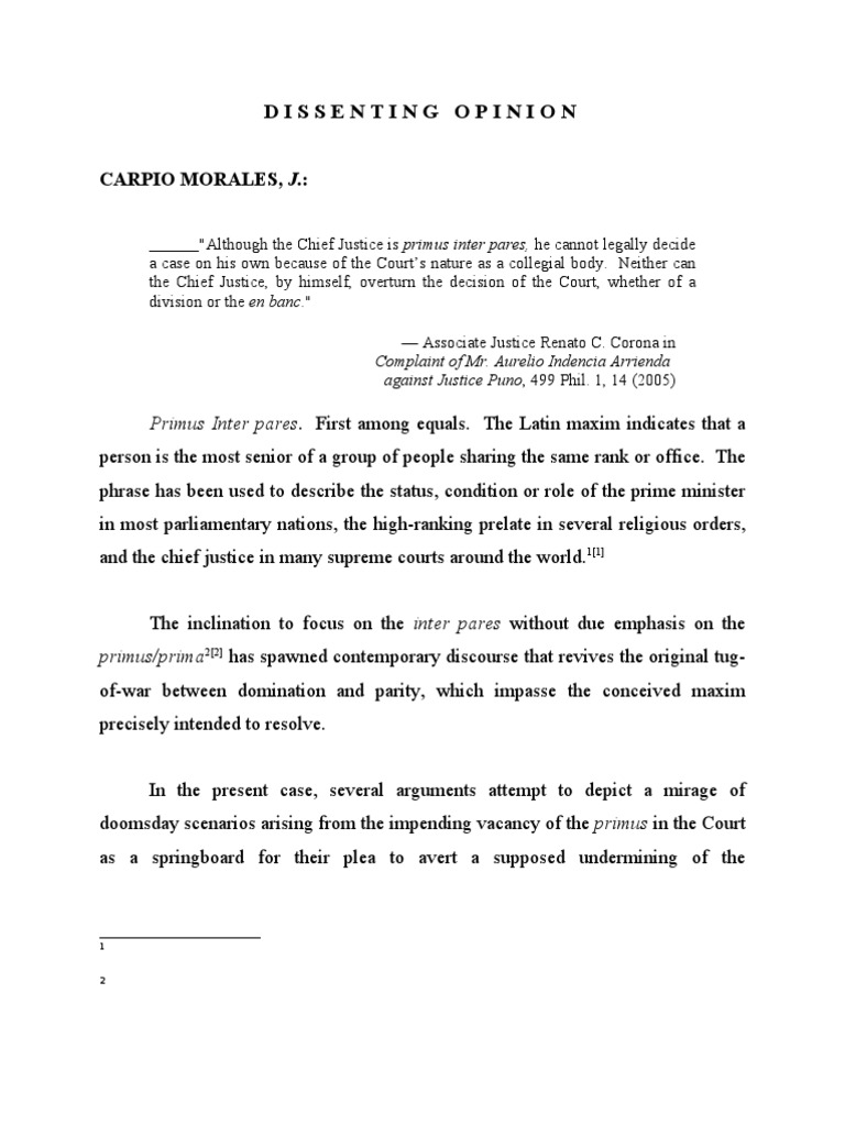 Dissenting Opinion: Carpio Morales, J. | PDF | United States ...
