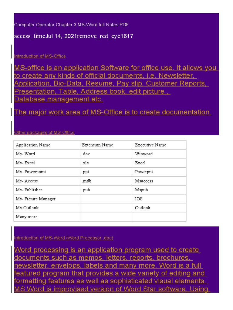 Computer Operator Chapter 3 MS | PDF