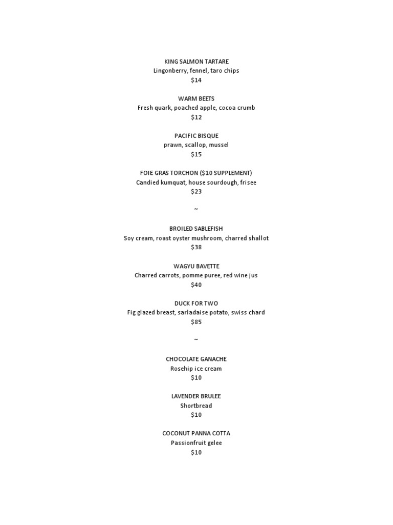 Valentines at Tramonto A La Carte | PDF