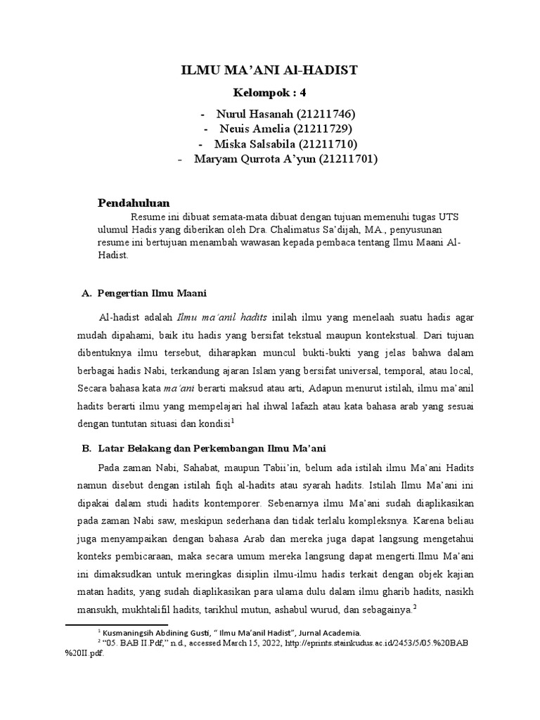 Resume Ulumul Hadis | PDF